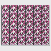 Pink Punk Girly Skull Wrapping Paper | Zazzle