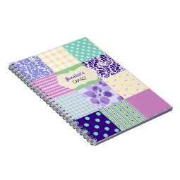 Pink, Purple and Green Personalized Girly Diary Notebook | Zazzle