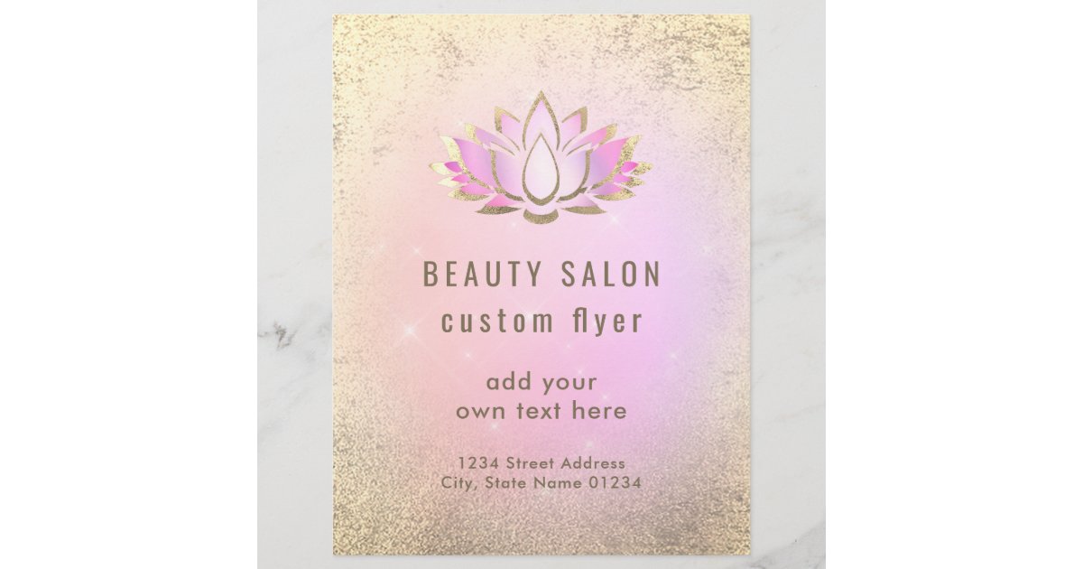 pink purple design lotus logo flyer | Zazzle