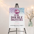 Pink Purple Disco Double Digits Birthday Welcome Foam Board | Zazzle