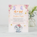 Pink Purple Floral Butterfly AND elophant Invitation | Zazzle