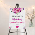 Pink Purple Floral Graduation Party Welcome Sign | Zazzle