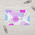 Pink purple geometric shapes polka dots interior business card | Zazzle