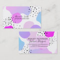 Pink purple geometric shapes polka dots interior business card | Zazzle
