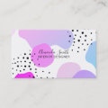 Pink purple geometric shapes polka dots interior business card | Zazzle
