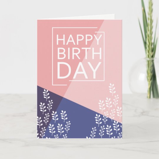 Pink & Purple Happy Birthday Vines Card | Zazzle.com