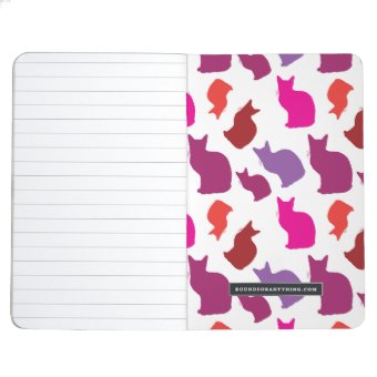 Pink Purple Kitty Cat Silhouettes Pattern Gifts Journal | Zazzle