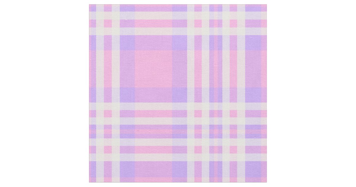 Pink Purple Lavender Plaid Gingham Check Girl Fabric | Zazzle