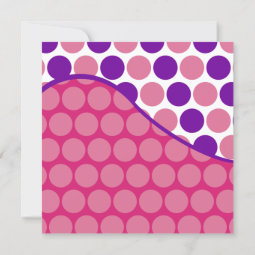 Pink Purple Polka Dots Birthday Party Invitations | Zazzle