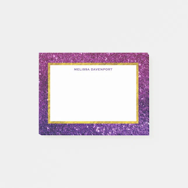 Pink & Purple Sparkling Glitter Gemstones Post-it Notes | Zazzle