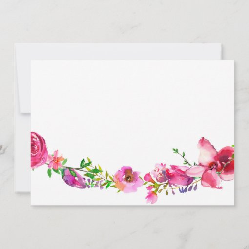 Pink & Purple Spring Flowers Floral Modern Invitation | Zazzle