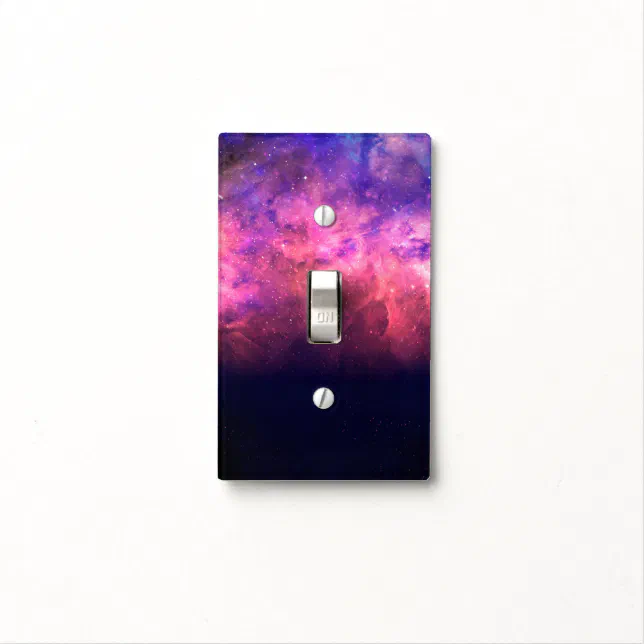 Pink Purple Starry Sky Cosmic Galaxy Sky Fire Glow Light Switch Cover ...