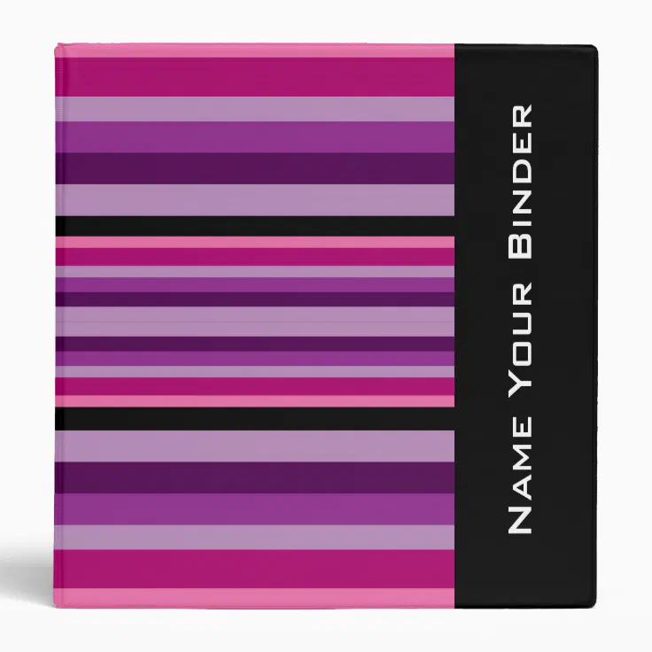 Pink & Purple Stripes Binder | Zazzle