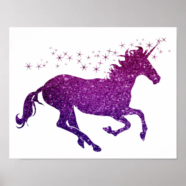 Pink & Purple Unicorn Sparkle Poster | Zazzle