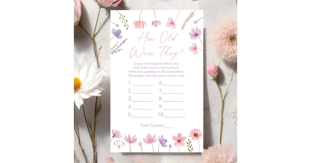 Pink Purple Wildflowers How Old Were They Game | Zazzle