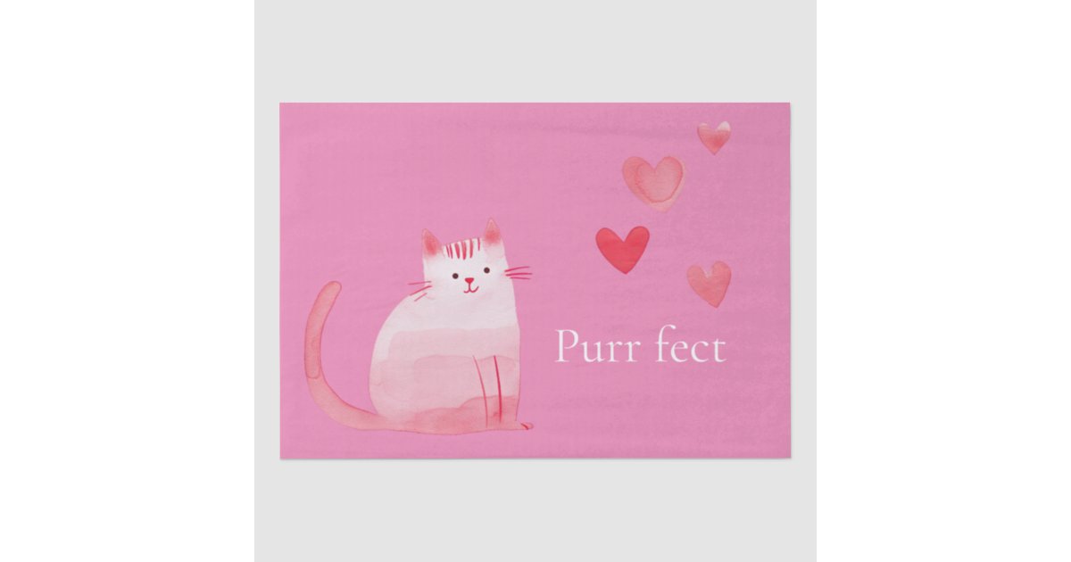 Pink Purrfect Cat Tissue Paper | Zazzle