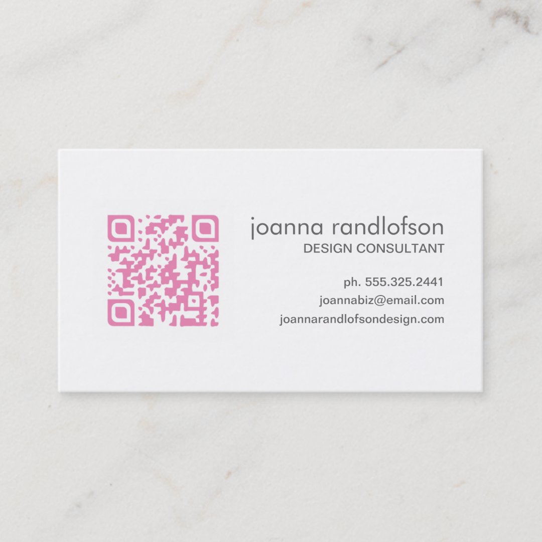 Pink QR CODE Business Card | Zazzle