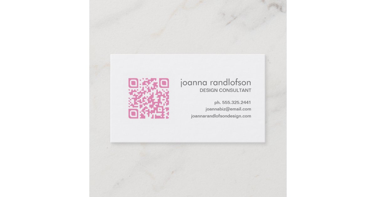 Pink QR CODE Business Card | Zazzle