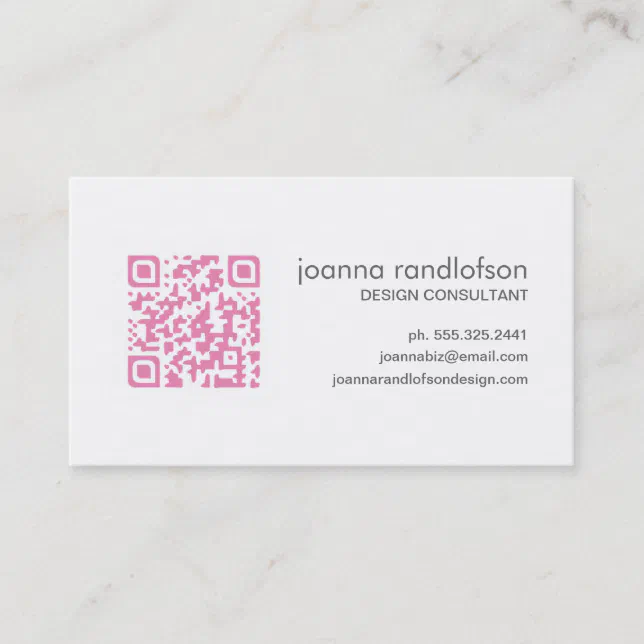 Pink QR CODE Business Card | Zazzle