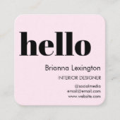 Pink | QR Code Social Media | Hello Square Business Card | Zazzle