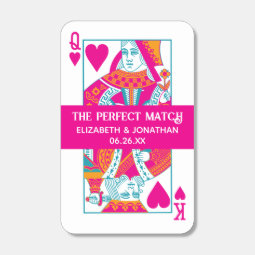 Pink Queen of Hearts Perfect Match Wedding Matches | Zazzle