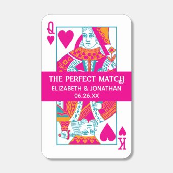 Pink Queen of Hearts Perfect Match Wedding Matches | Zazzle