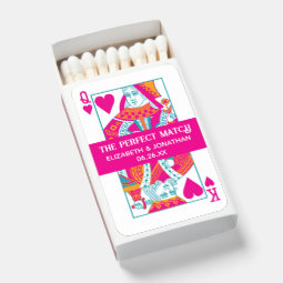 Pink Queen of Hearts Perfect Match Wedding Matches | Zazzle