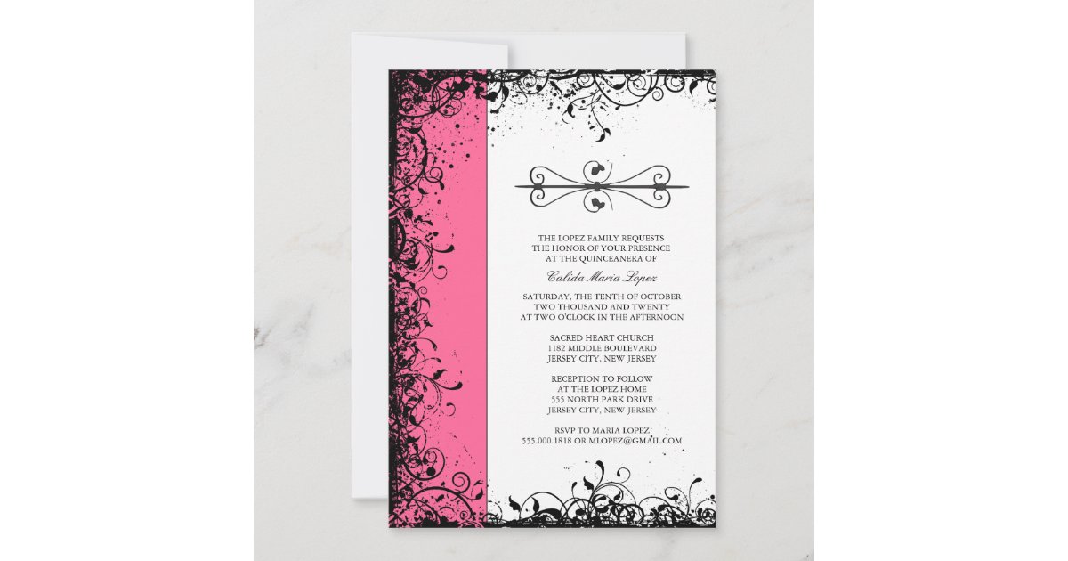 Pink Quinceanera Invitations | Zazzle