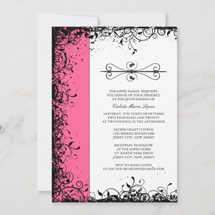 Pink Quinceanera Invitations | Zazzle