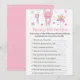 Pink Rabbit Nursery Rhyme Quiz baby shower game Invitation | Zazzle