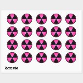 Pink Radiation Symbol Classic Round Sticker | Zazzle