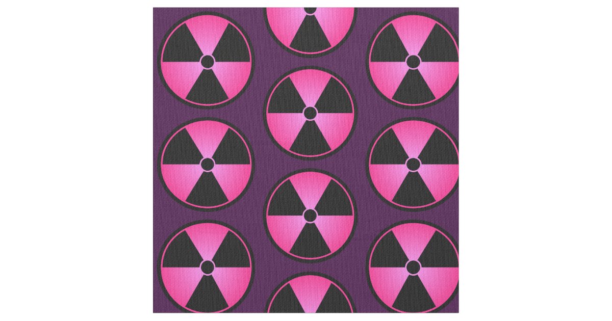 Pink Radiation Symbol Fabric | Zazzle