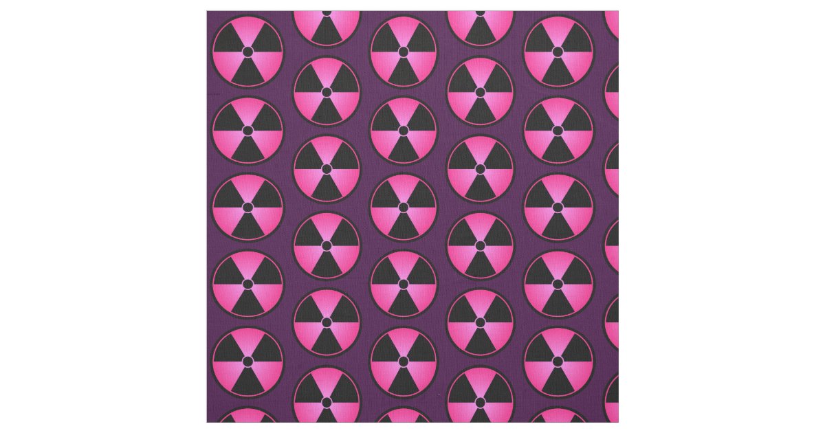 Pink Radiation Symbol Fabric | Zazzle