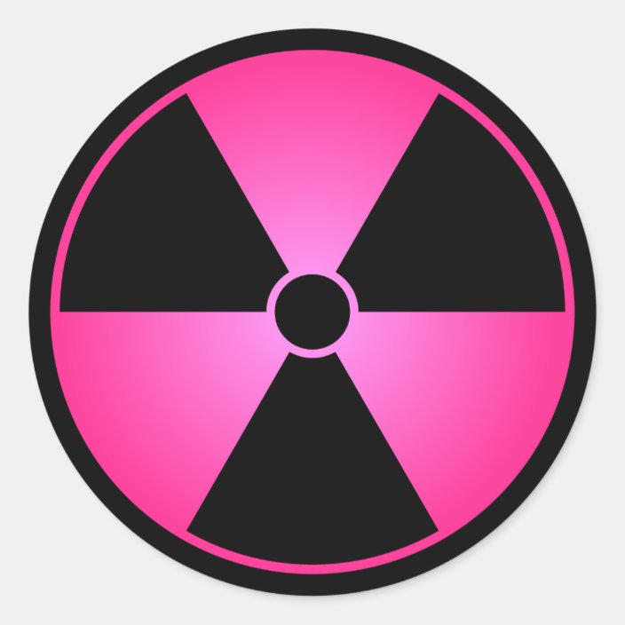 Pink Radiation Symbol Sticker | Zazzle.com