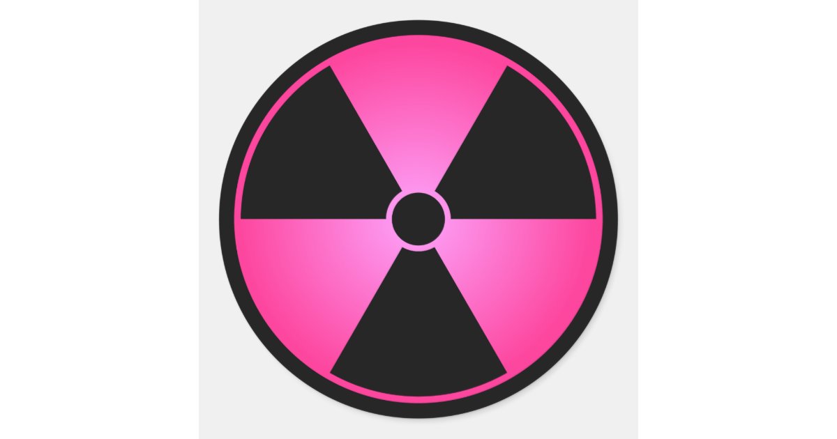 Pink Radiation Symbol Sticker | Zazzle