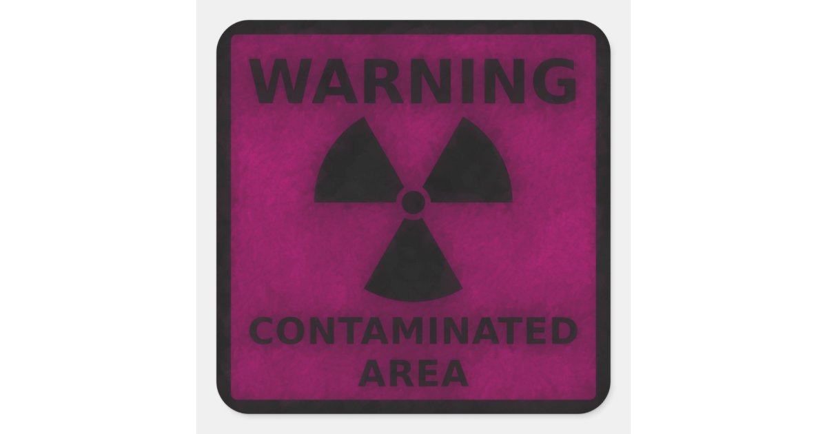 Pink Radiation Warning Sticker | Zazzle