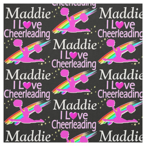 I LOVE CHEERLEADING FABRIC | Zazzle.com