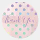 Pink Rainbow Pastel Polka Dots Birthday Party Classic Round Sticker ...