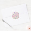 Pink Rainbow Pastel Polka Dots Birthday Party Classic Round Sticker ...
