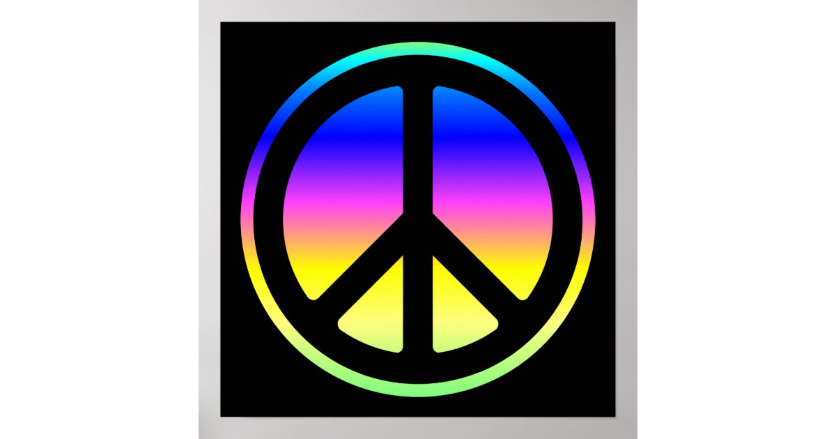 Pink Rainbow Peace Symbol Poster | Zazzle