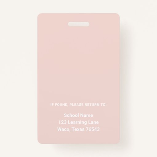 Pink Rainbow Teacher Name Tag Photo ID Badge | Zazzle