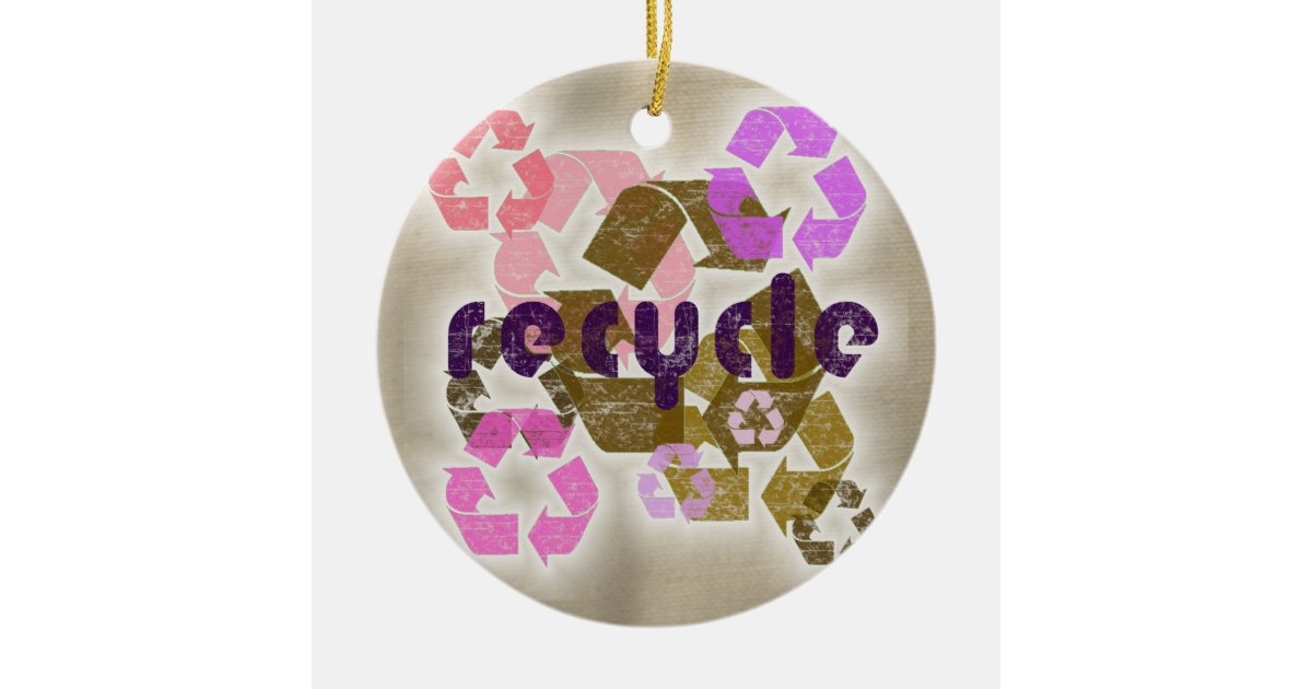 Pink Recycle Symbol Logo Ornament | Zazzle