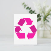 pink recycle symbol postcard | Zazzle