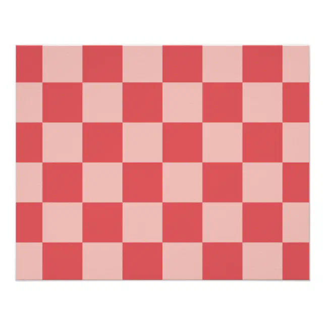 Pink Red Checkered Gingham Pattern Poster | Zazzle