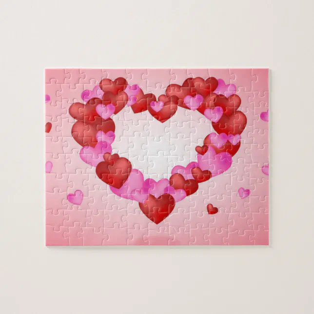 Pink Red Hearts Jigsaw Puzzle | Zazzle