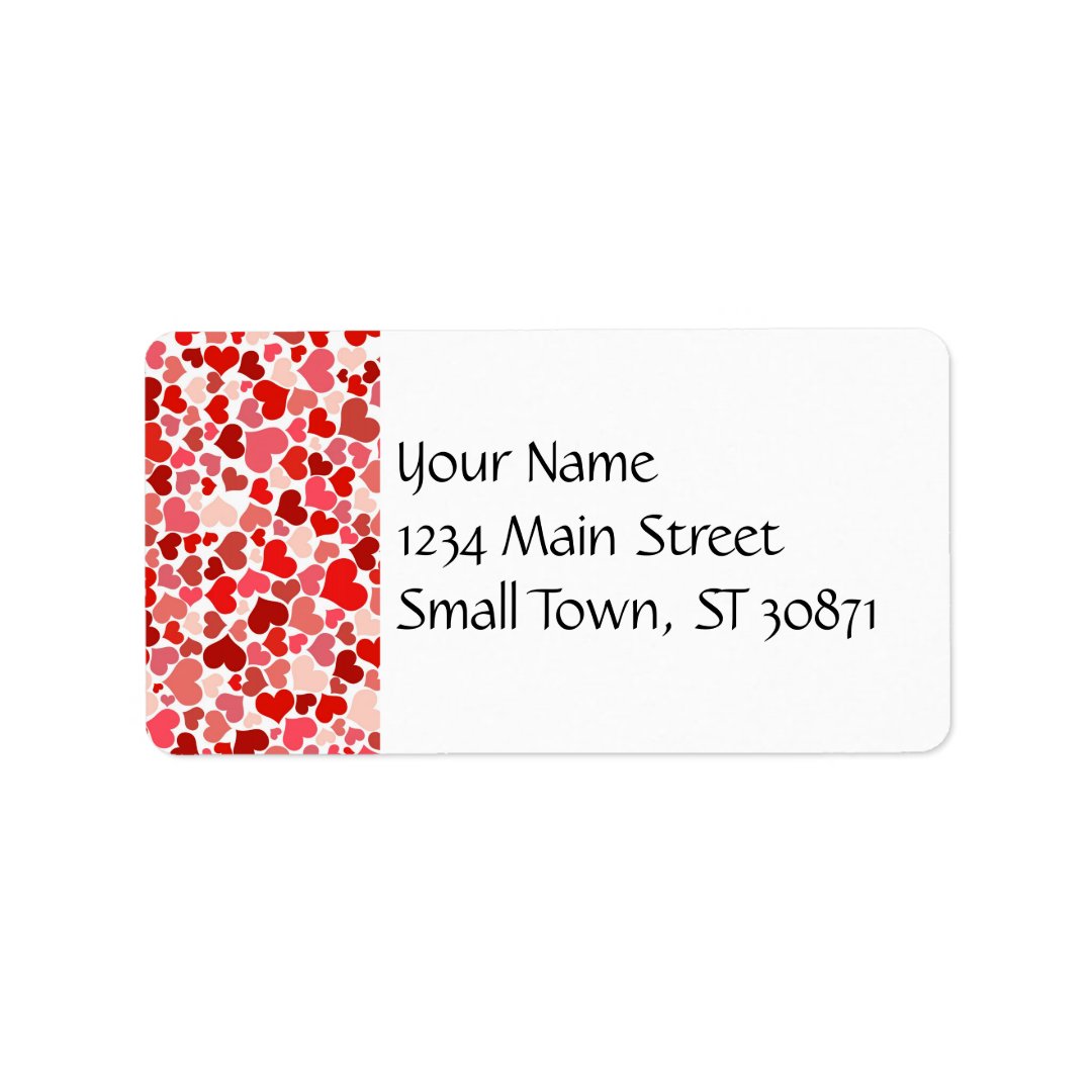 Pink Red Hearts Pattern Valentine's Day Love Gifts Label | Zazzle