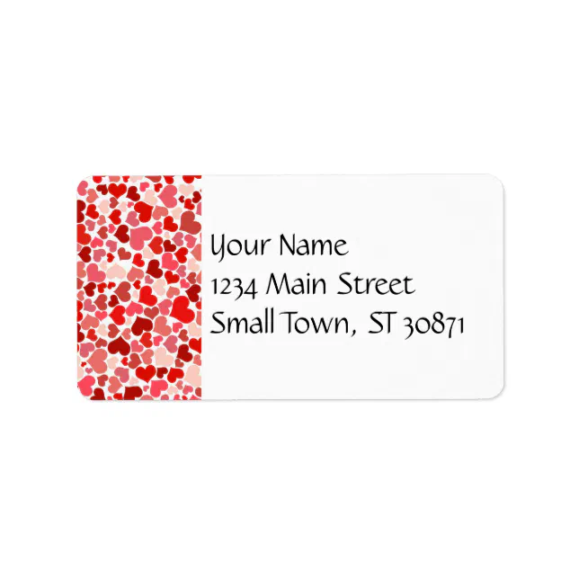 Pink Red Hearts Pattern Valentine's Day Love Gifts Label | Zazzle