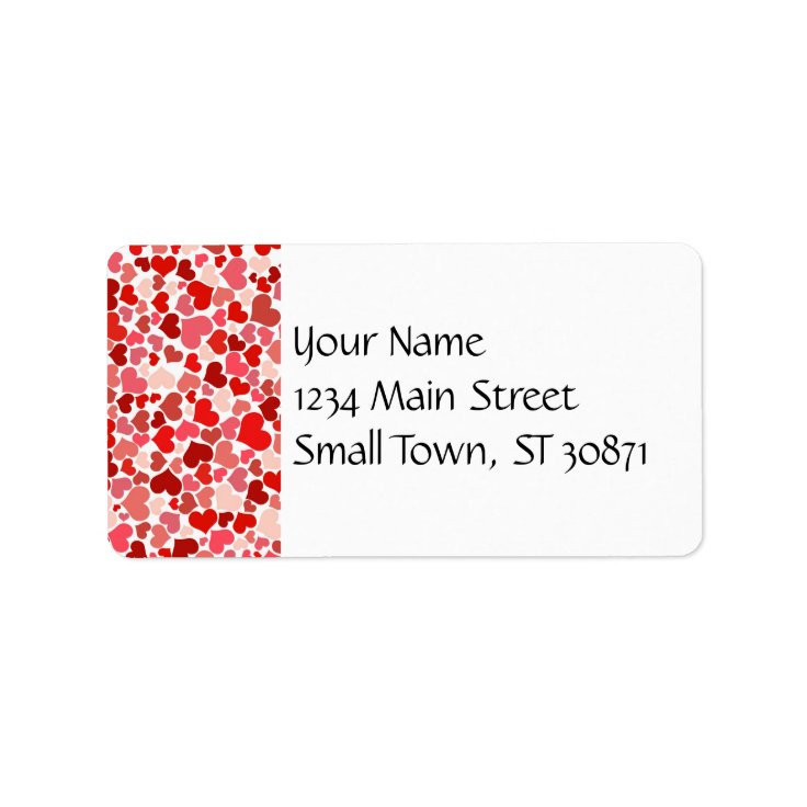 Pink Red Hearts Pattern Valentine's Day Love Gifts Label | Zazzle