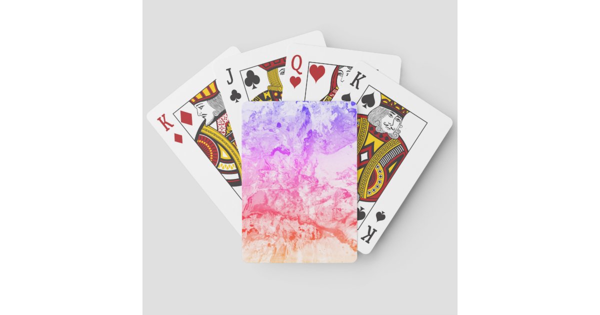 Pink Red Orange Blue Purple Modern Abstract Poker Cards | Zazzle