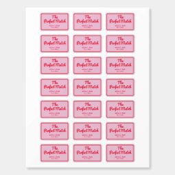 Pink & Red Perfect Match Custom Wedding Favors | Zazzle